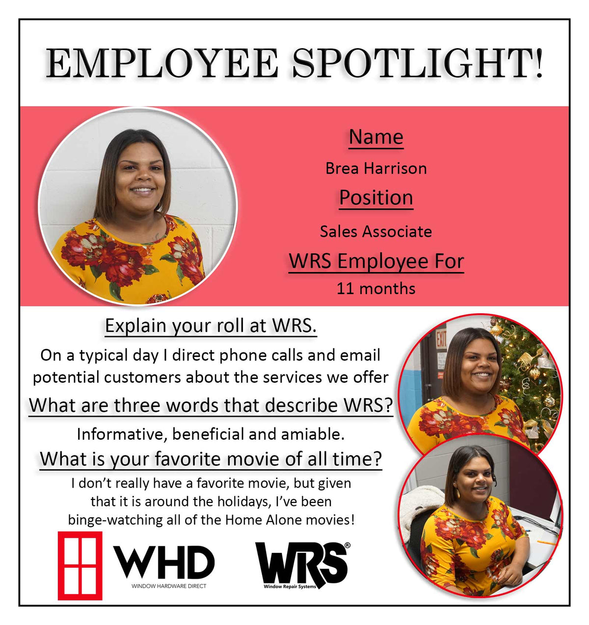 Employee Spotlight - Brea Harrison — Window Hardware Direct