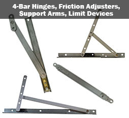 Four Bar Hinges, Friction Adjusters, Support Arms, Limit Devices ...