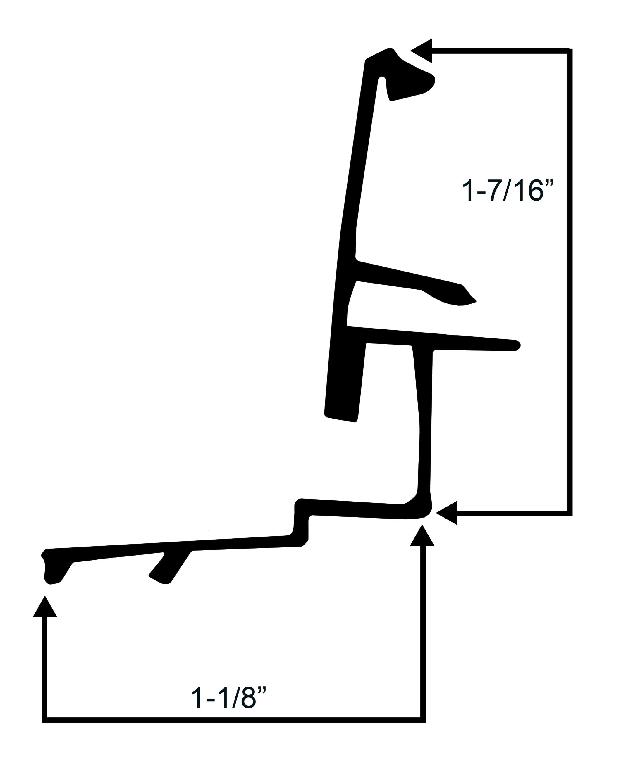 WRS SRS 2000 Black Slider Sill Vinyl - 5'11" Stick — Window Hardware Direct