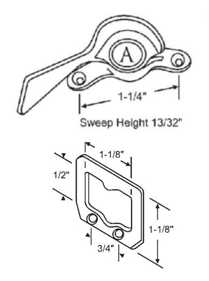 WRS 1-1/4" Sweep Lock & Keeper - White Bronze – Window Hardware Direct