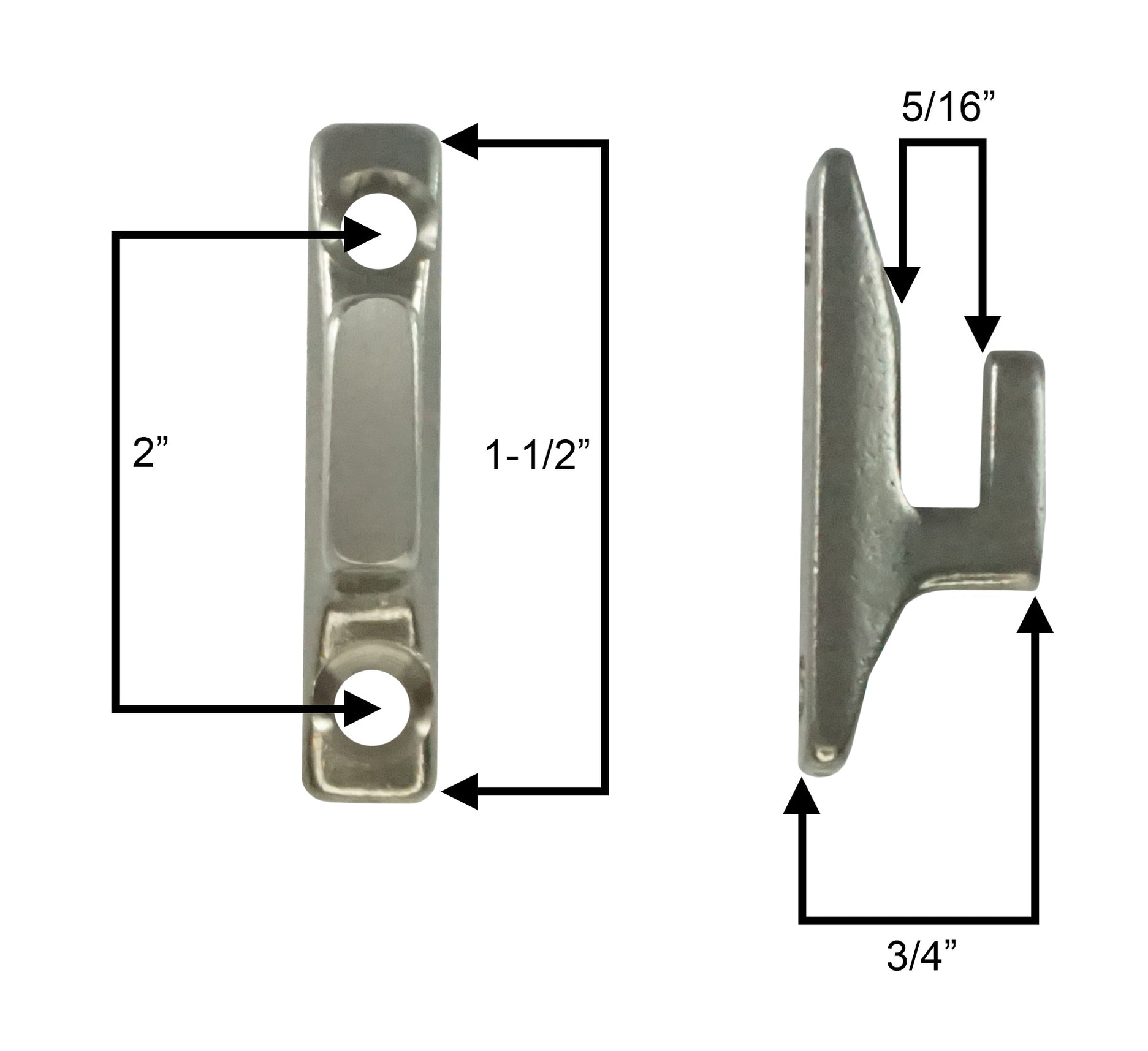 WRS 2" Hook Keeper - White Bronze — Window Hardware Direct